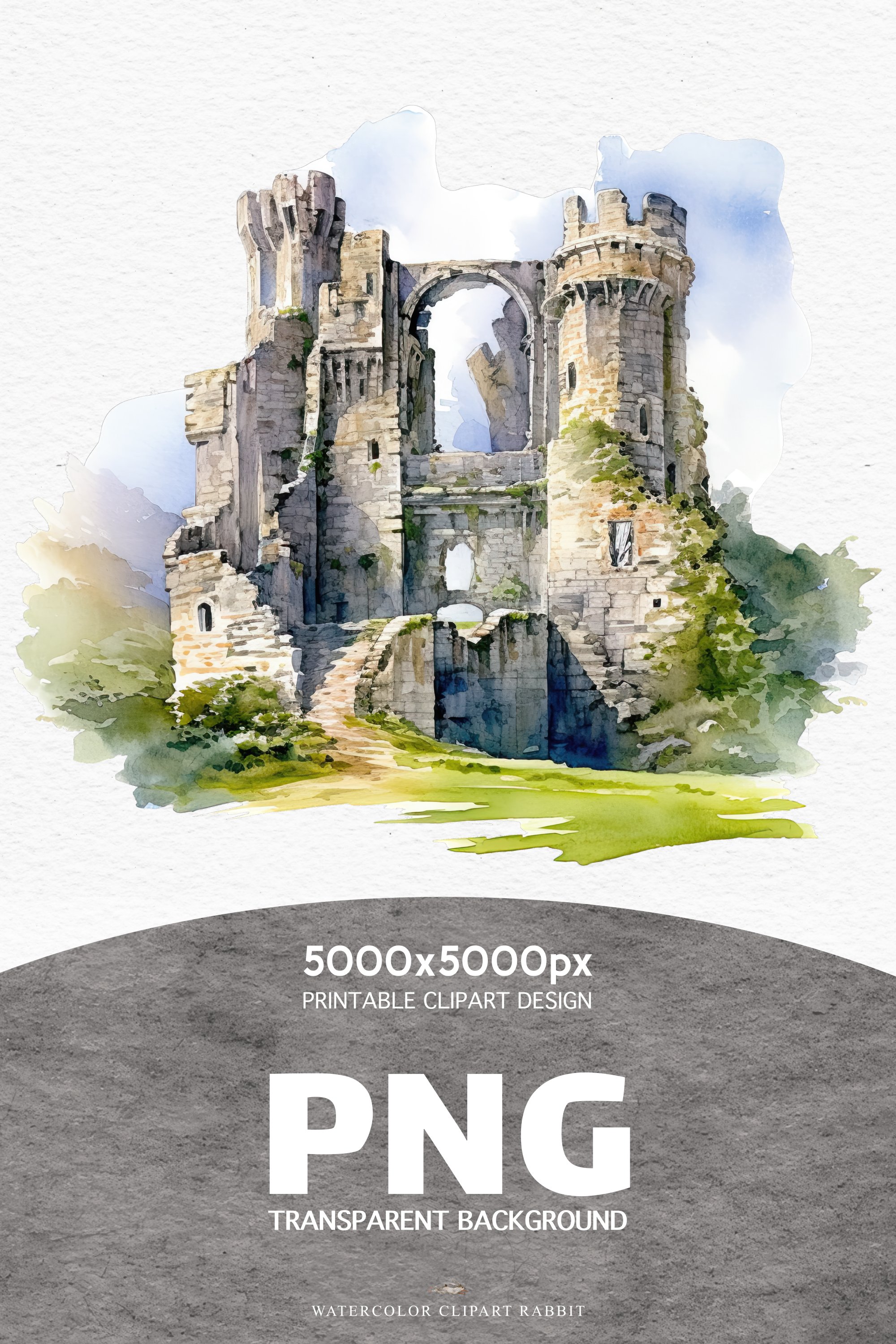 Fairytale Castle Ruins Fantasy Kingdom Clipart PNG Knight