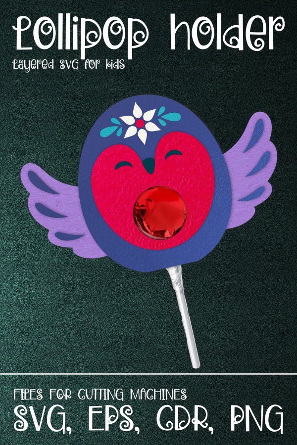 Bird Lollipop Holder template SVG