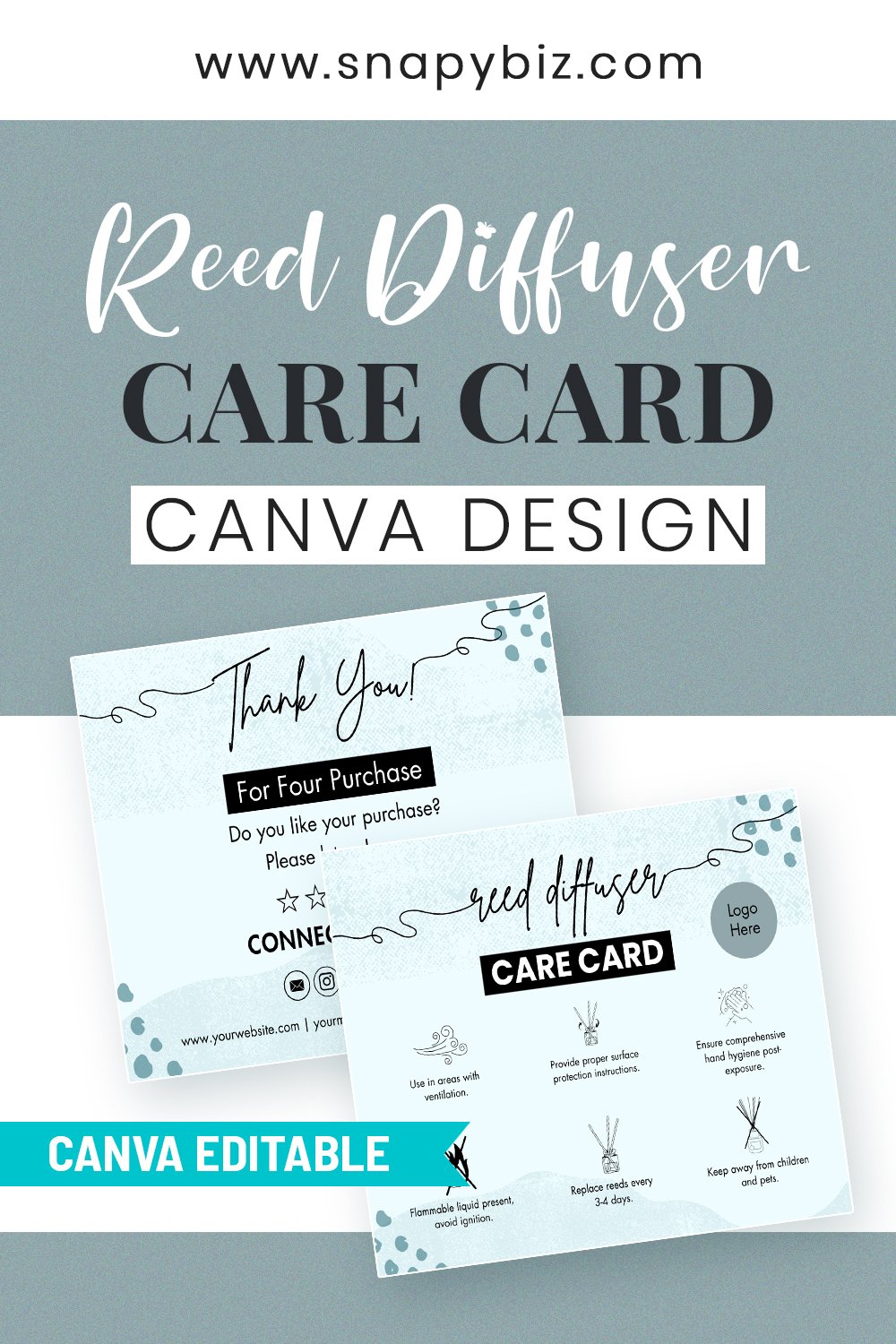 Reed Diffuser Care Card Canva Design