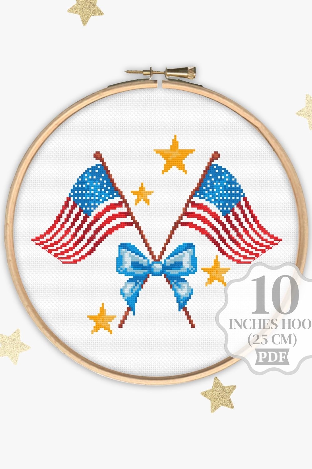 United States Flag Cross stitch pattern PDF Patriotic