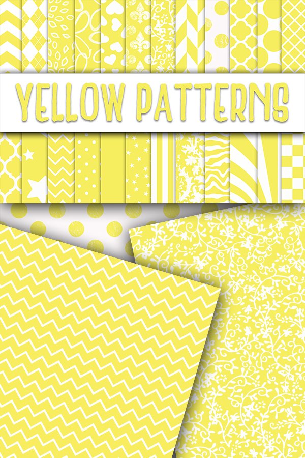 Yellow Patterns Digital Paper