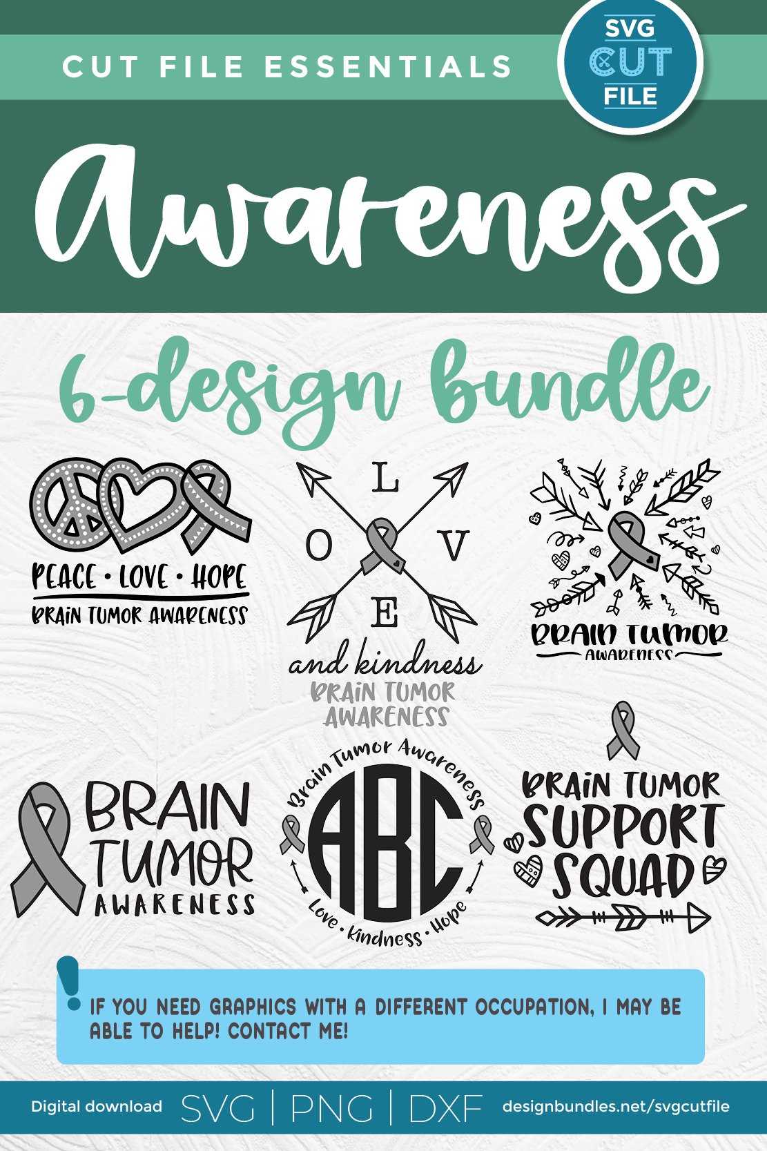 Brain tumor svg - a brain cancer svg bundle for crafters