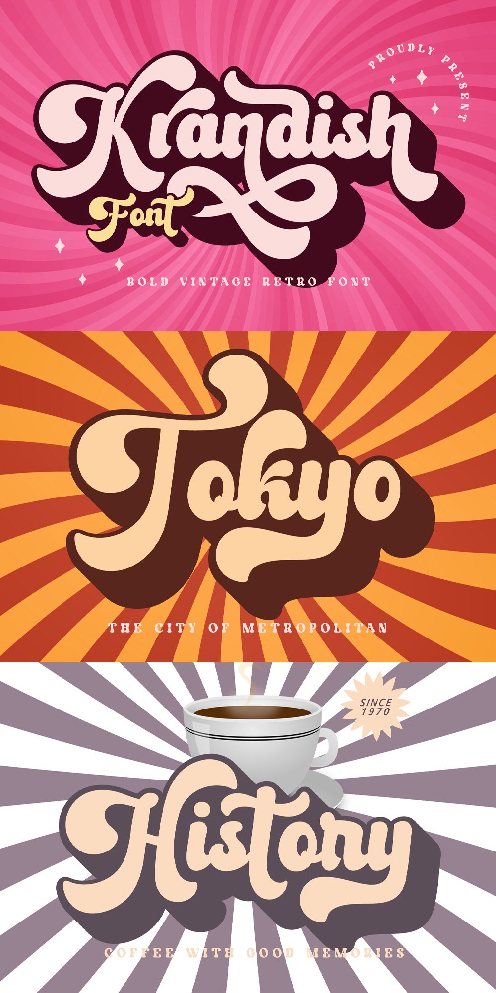 Krandish - Groovy Retro Font Script