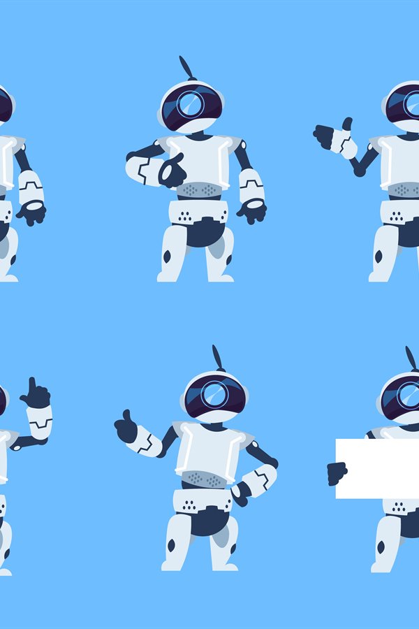 Cute robots. Cartoon android character set, (1426187)