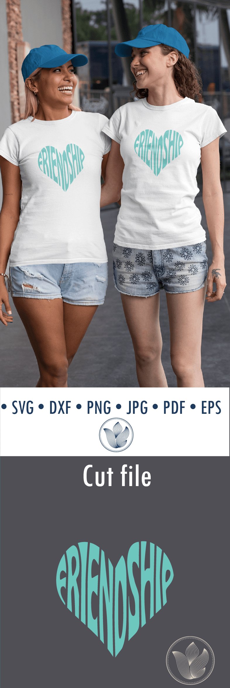 Friendship Cut File | Heart Word Art