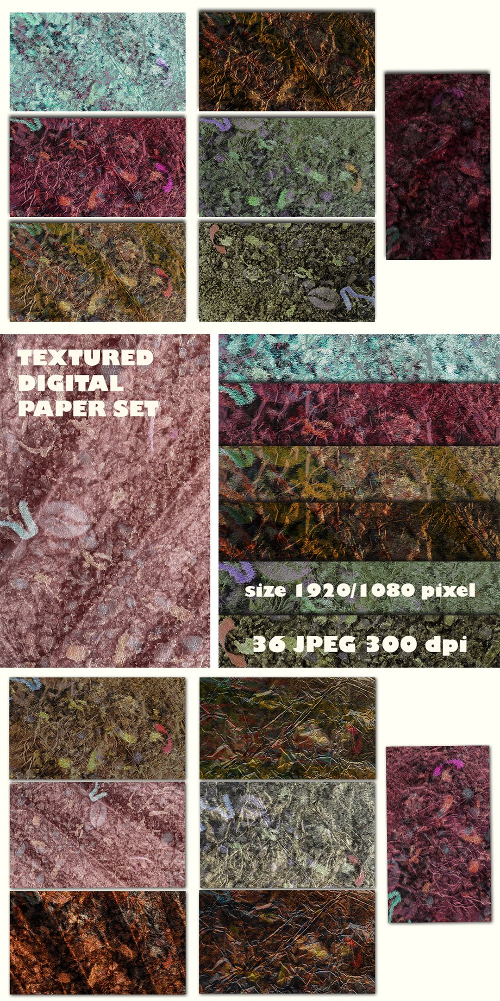 36 TEXTURED DIGITAL PAPER SET