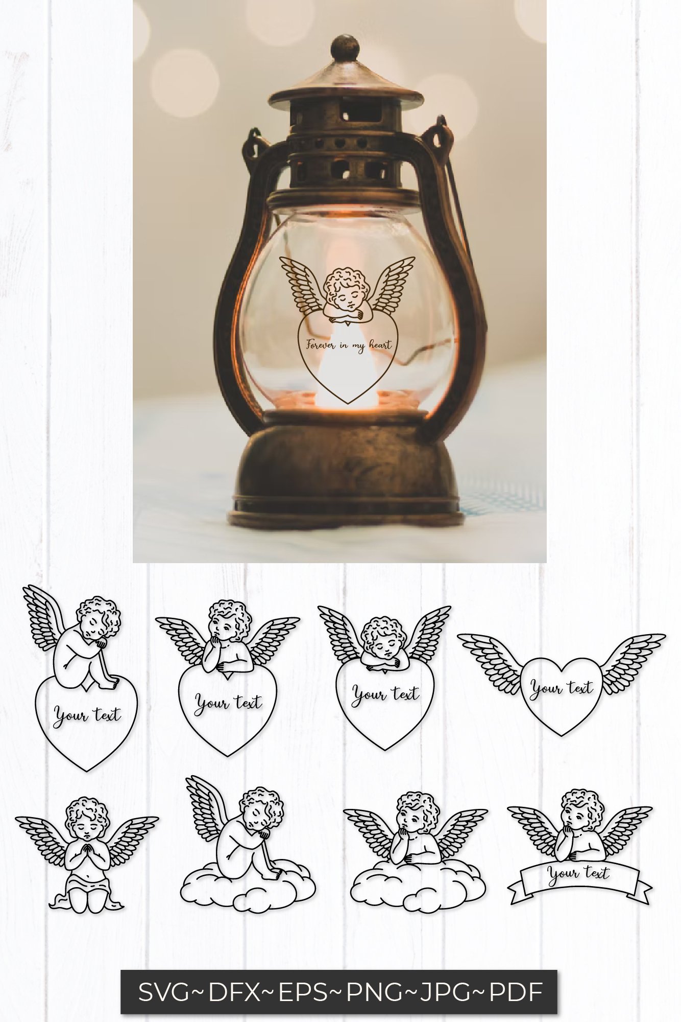 Grieving Angel Mourning Memorial svg bundle