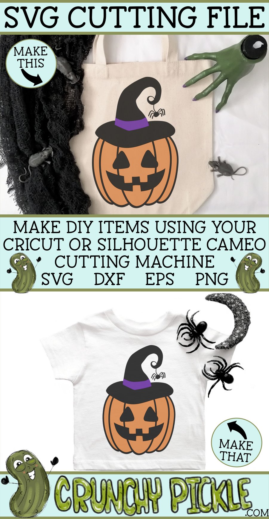 Pumpkin Witch Halloween SVG Cut File