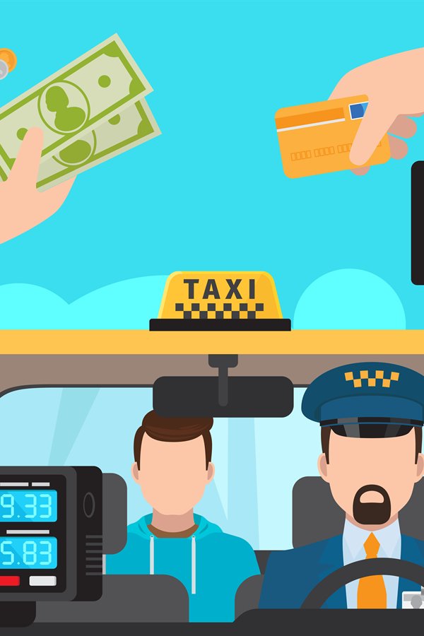 Inside taxi, payment methods