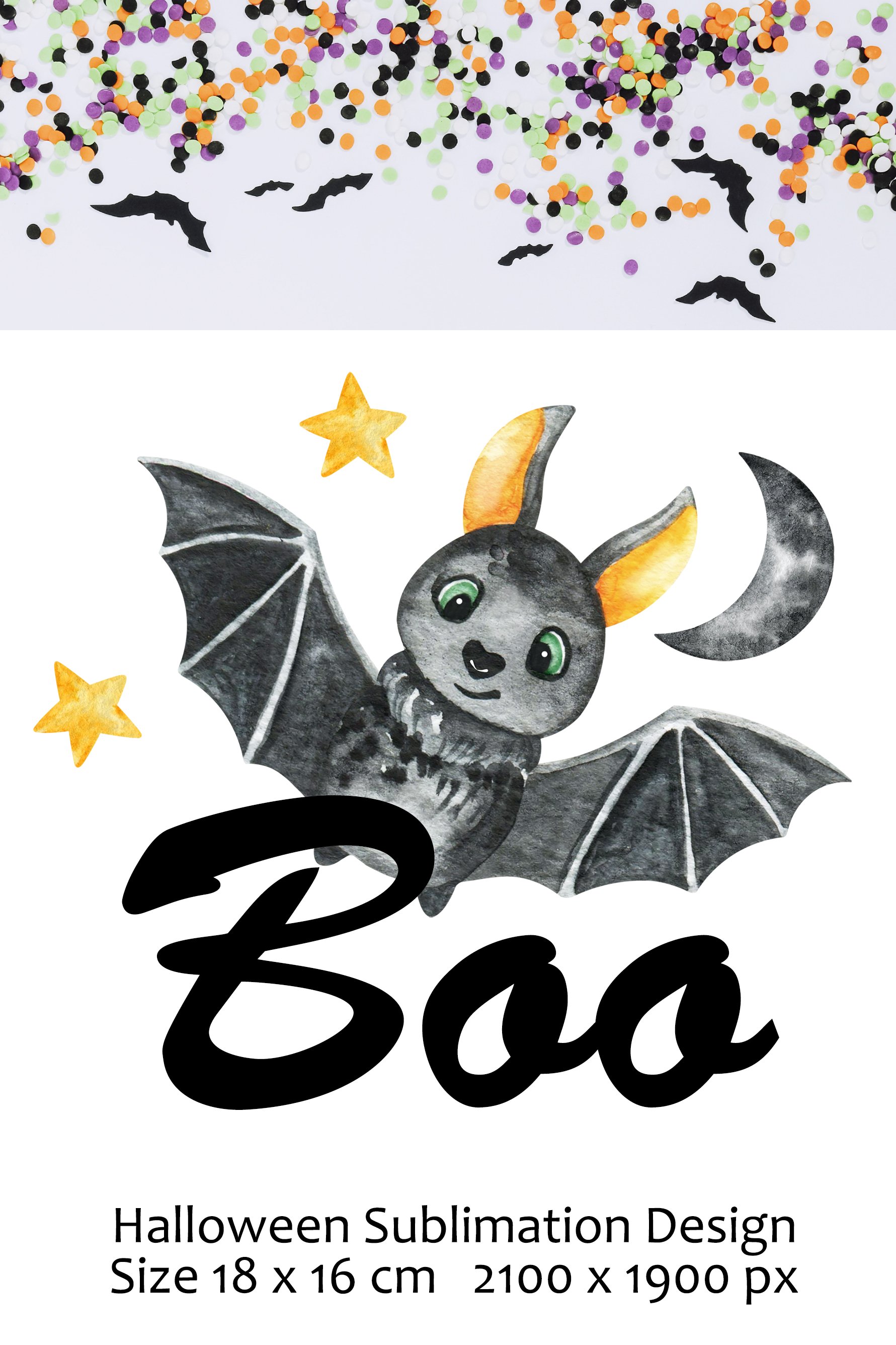 Halloween Bat Sublimation Design PNG