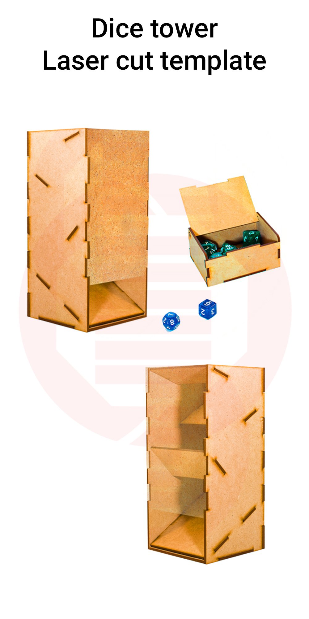 wooden dice tower board game laser cut vector glowforge svg