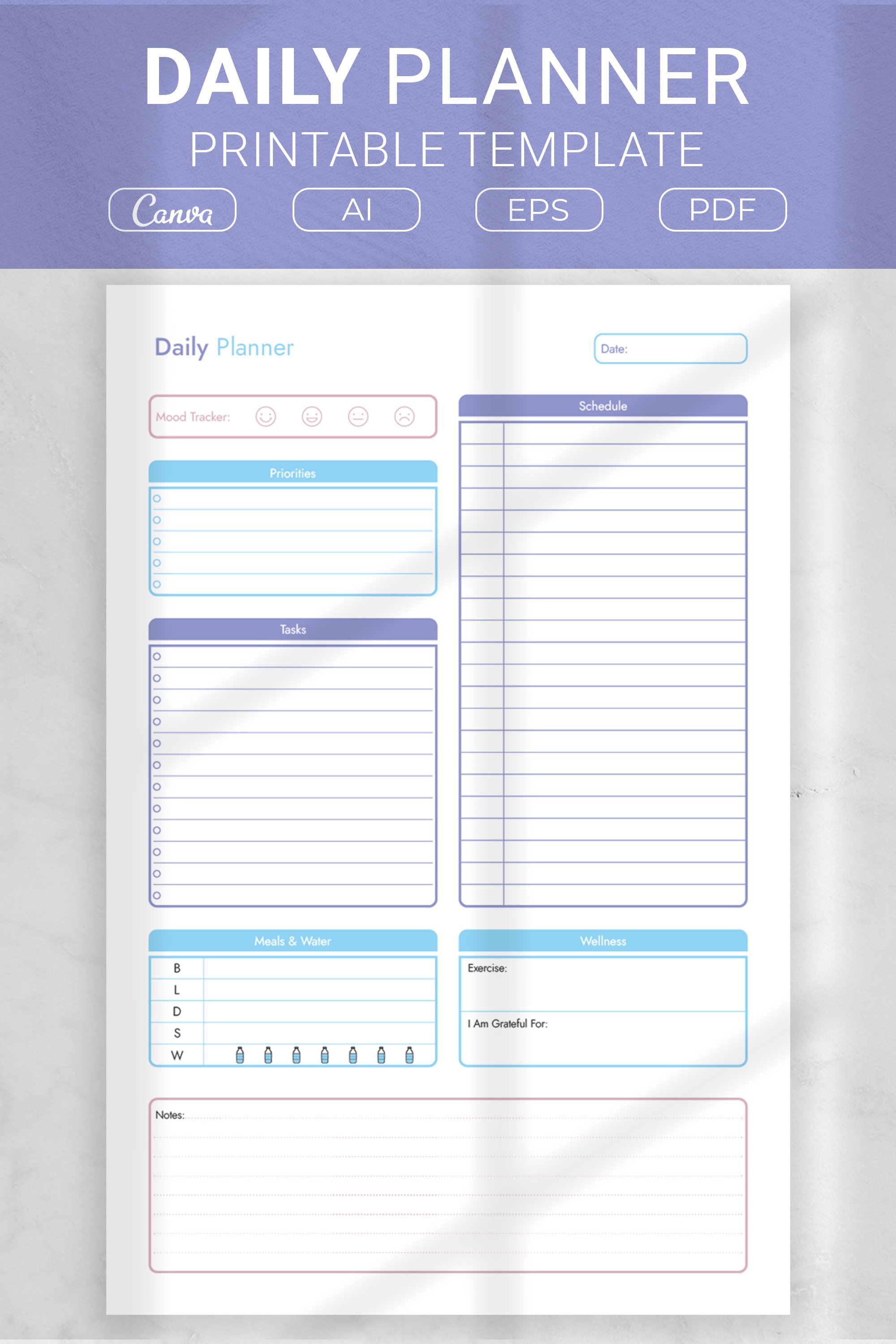Daily Planner Printable Template (2780904)