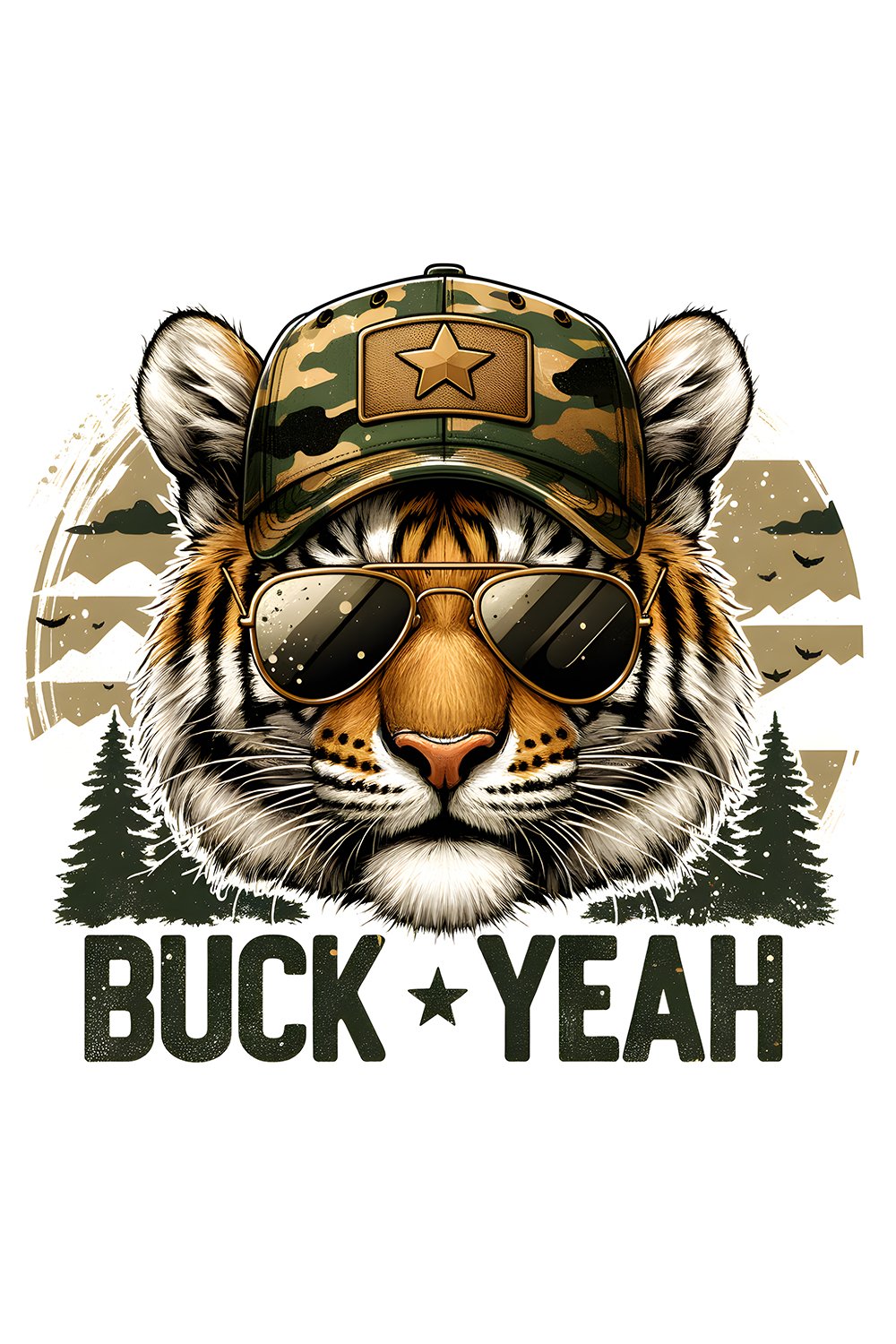 Buck Yeah Tiger Sublimation Design (3689524)