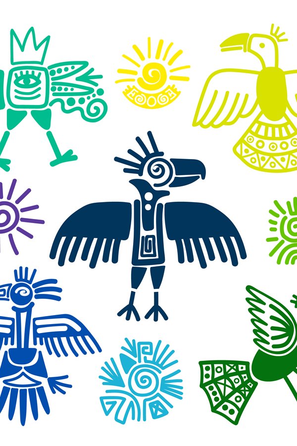 Primitive tribal birds paintings