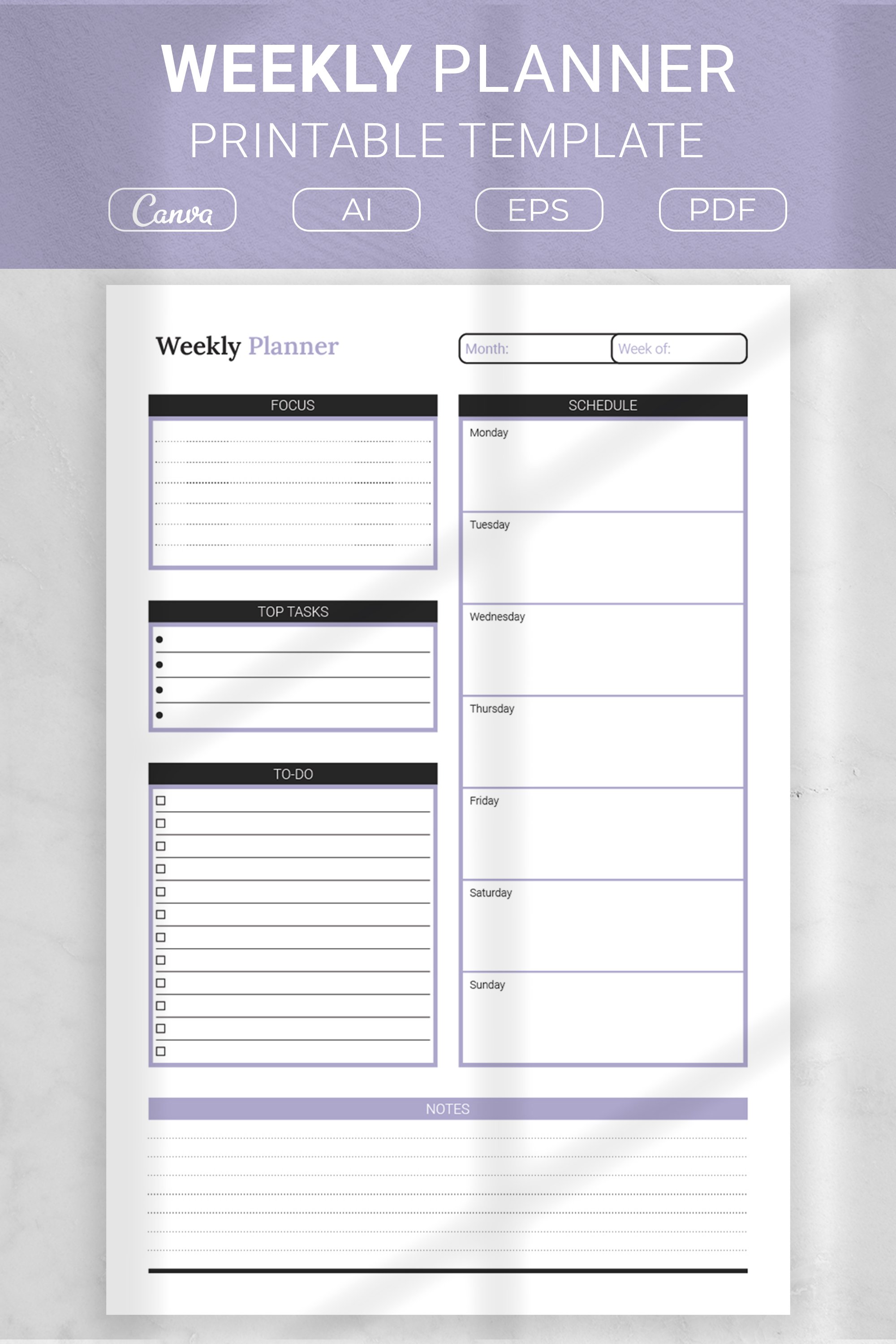Weekly Planner Printable Template (2678166)