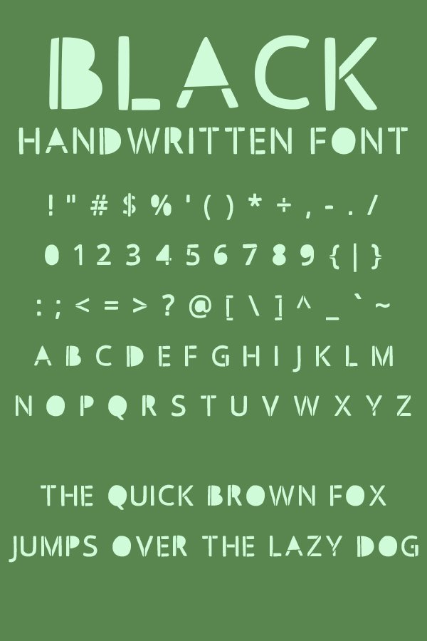 Black handwritten font in ttf, otf