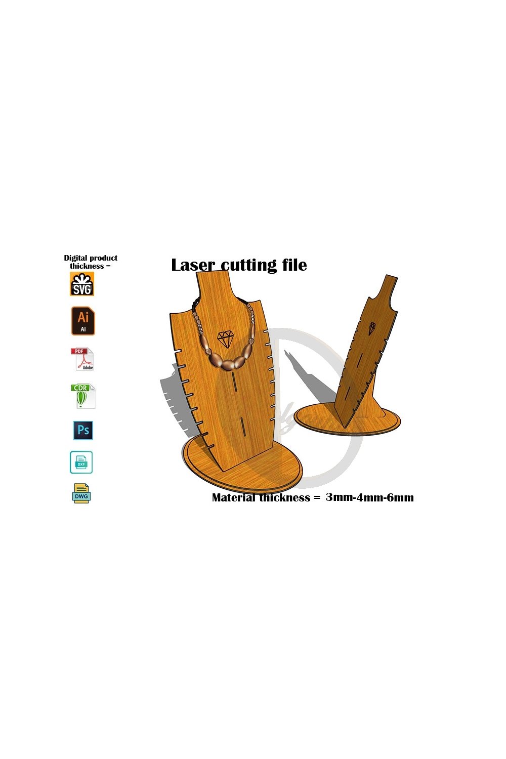 Necklace Stand SVG - Laser Cutting File