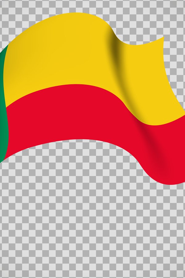 Benin flag on transparent background