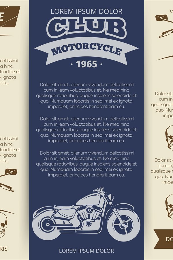 Moto club vintage banners template