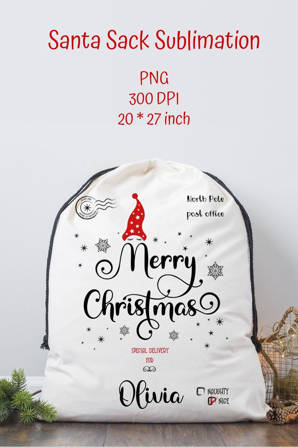 Merry Christmas santa sacks for sublimation