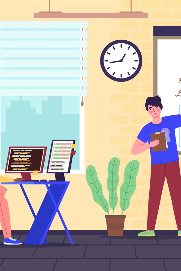 Game developers team in office. Geeks in coworking, digital