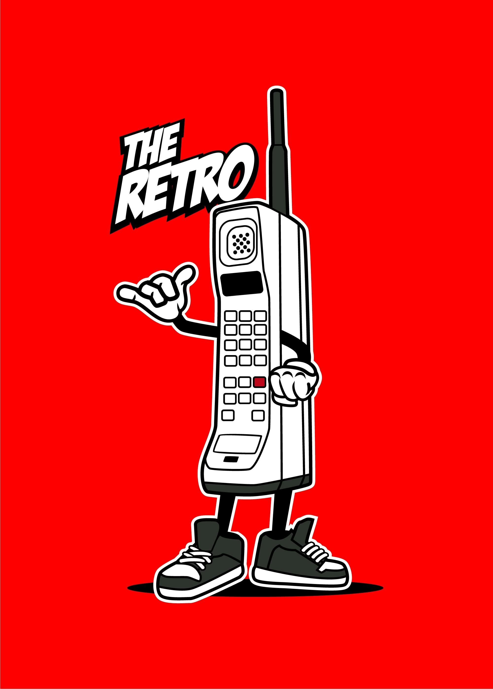 RETRO HANDPHONE CARTOON