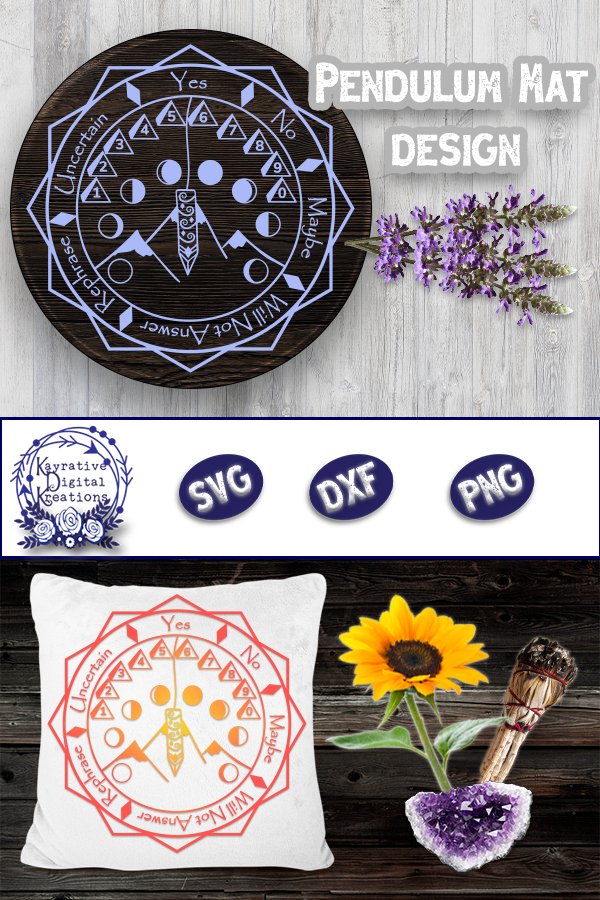 Pendulum Mat SVG for DIY Crystals Mountains and Moons