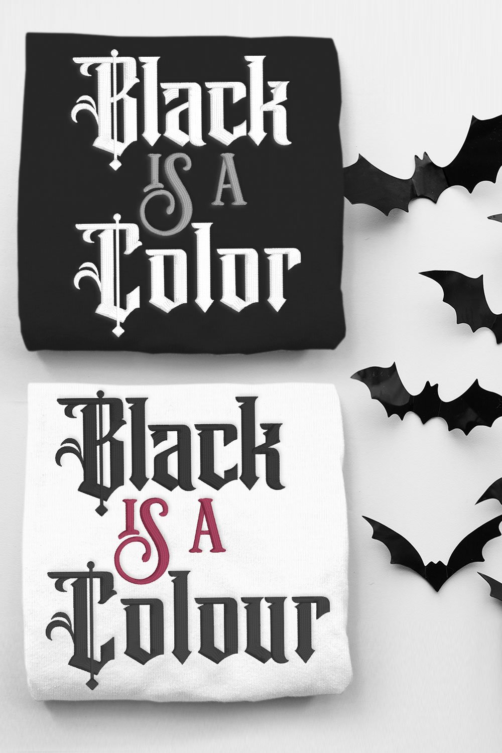 Black is a Color Sarcastic Goth Phrase Embroidery File