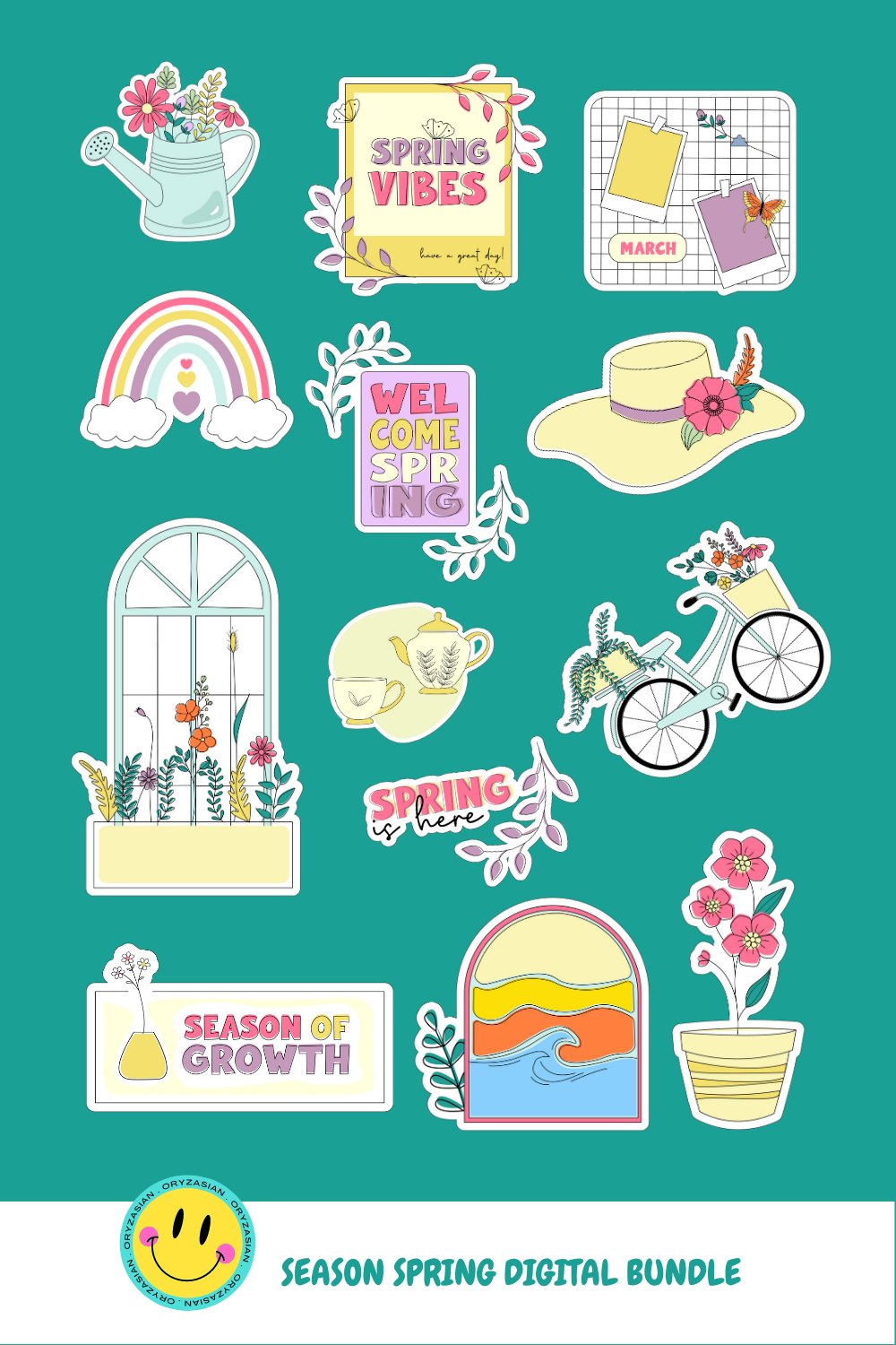 Season Spring Art Bundle | Printables Flower Spring PNG, SVG