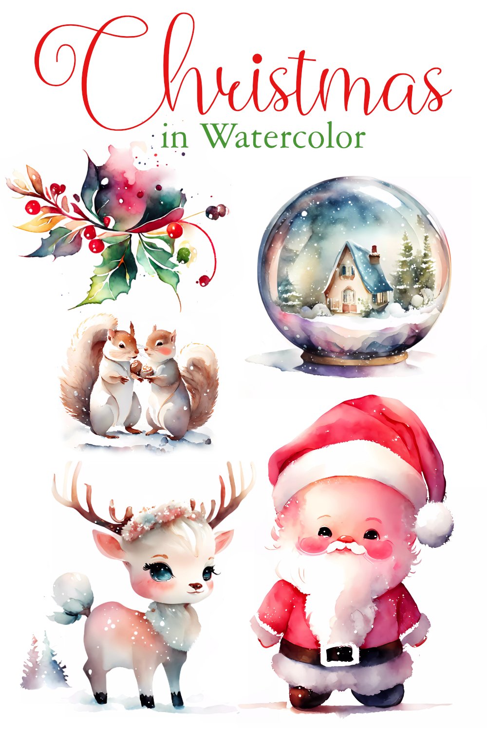 Christmas in Watercolor Sublimation Set