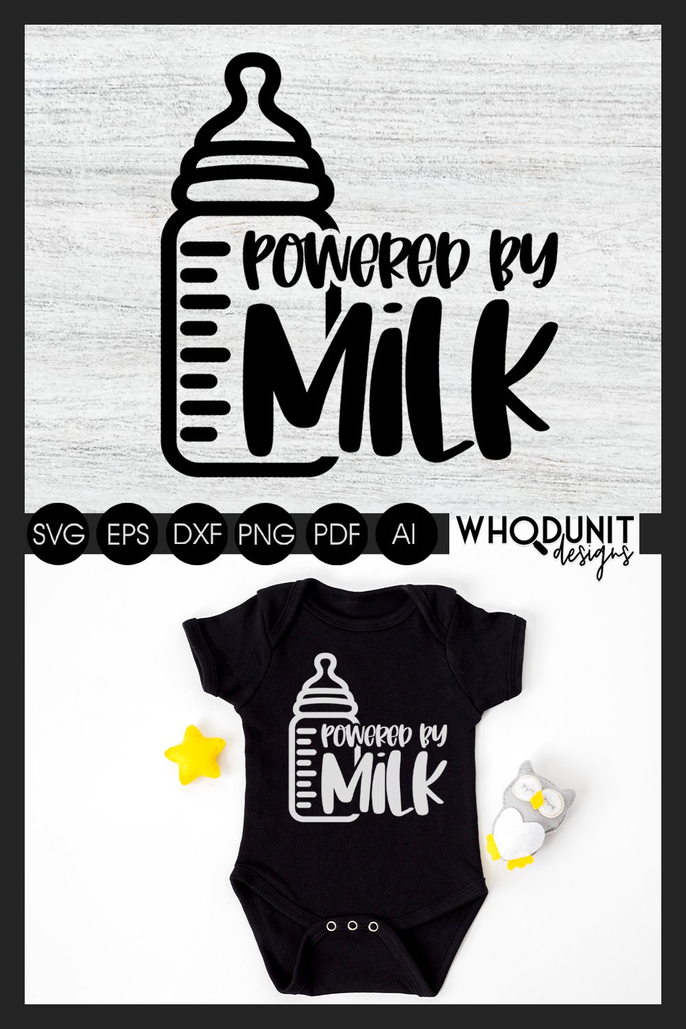Powered by Milk | newborn quote cut file | new baby svg