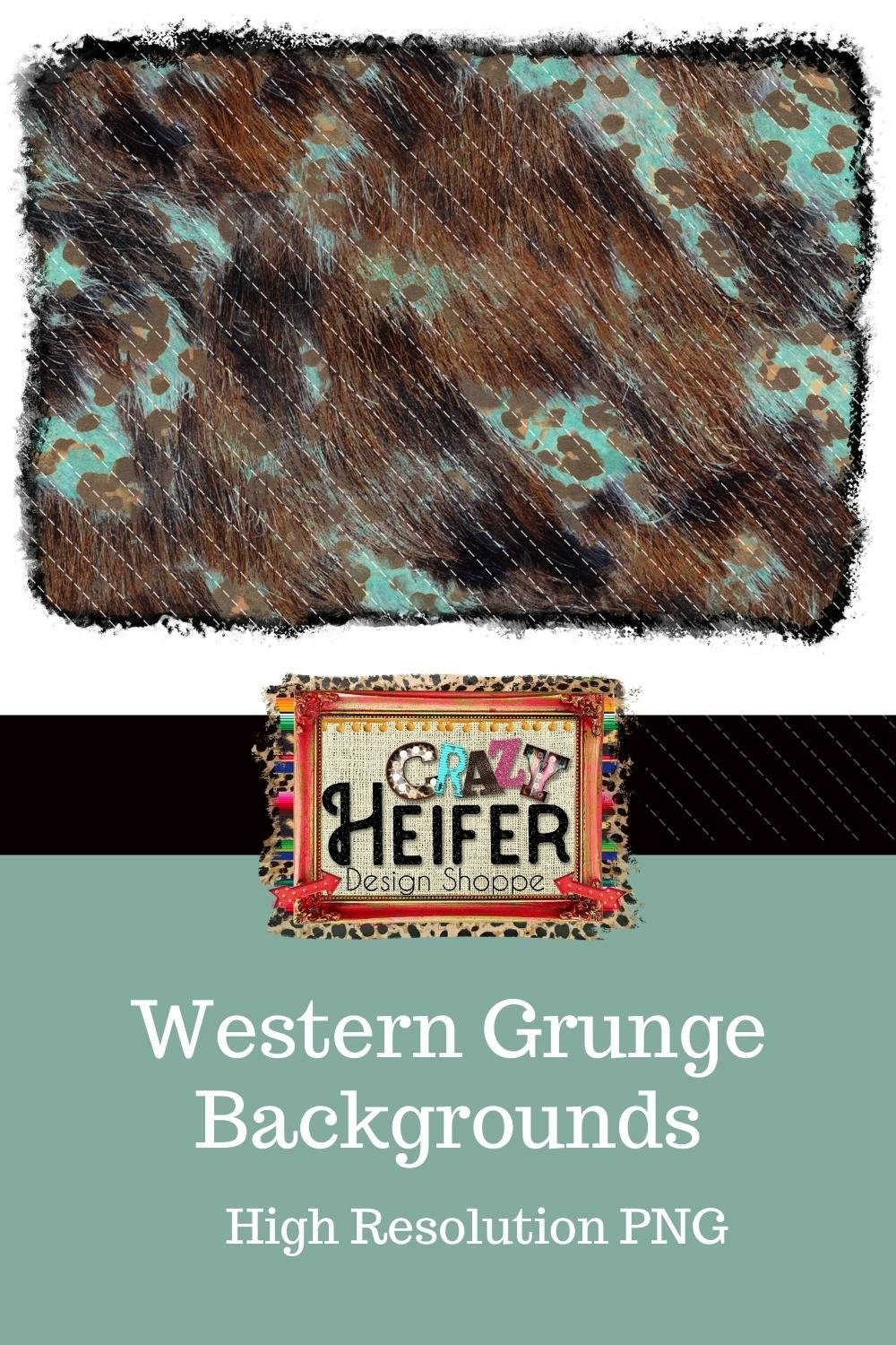 Western Cowhide Turquoise Cheetah Grunge Dye Sub Background