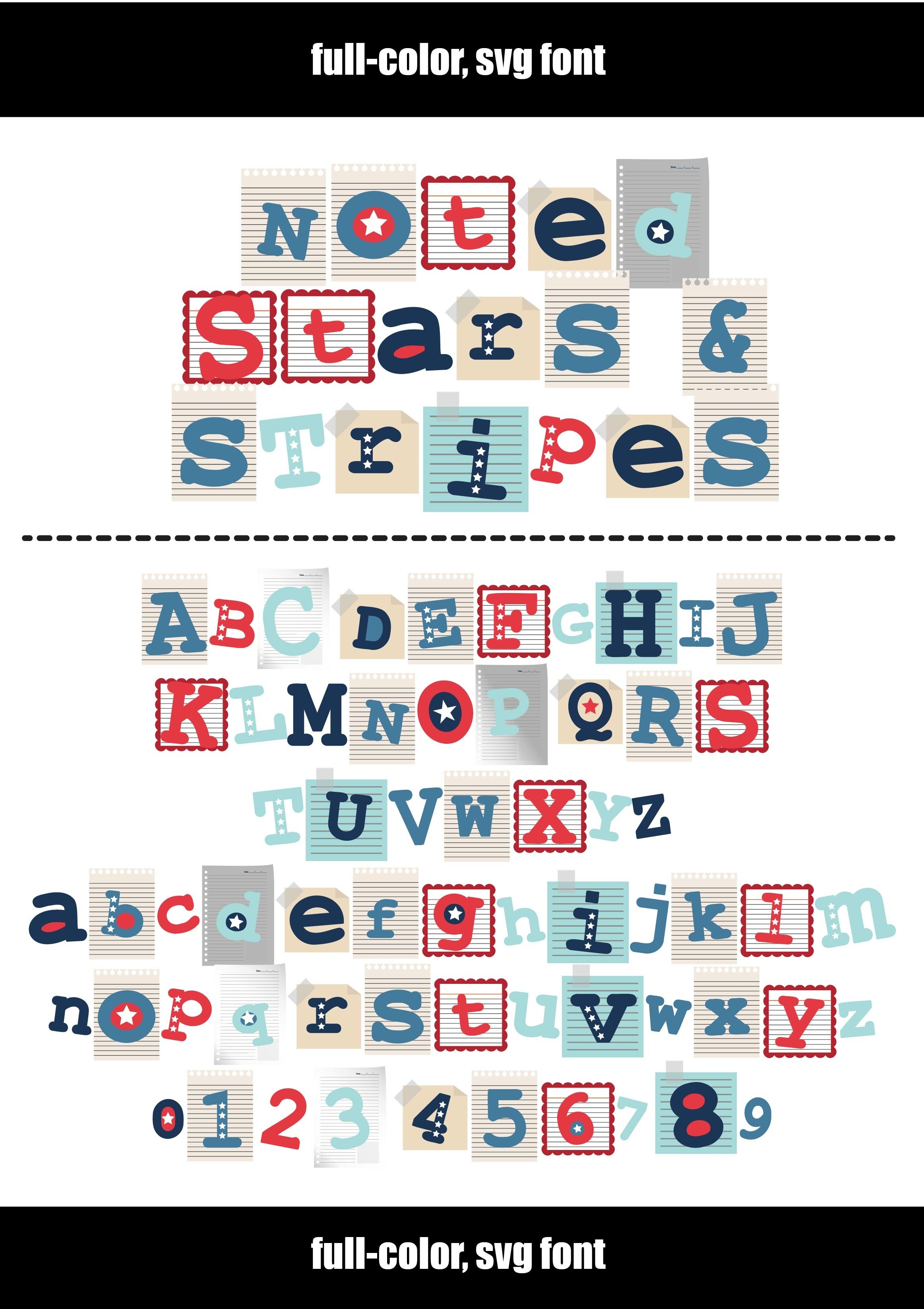 Full Color SVG patriotic font