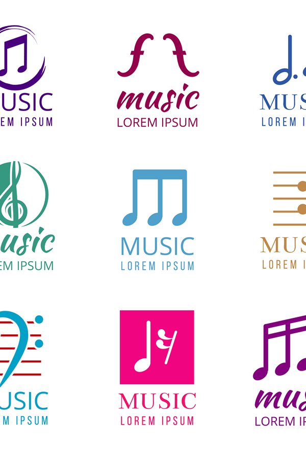 Music vector logos set