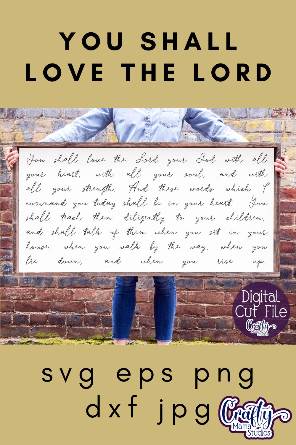 You Shall Love The Lord Christian Farmhouse Home Sign Svg