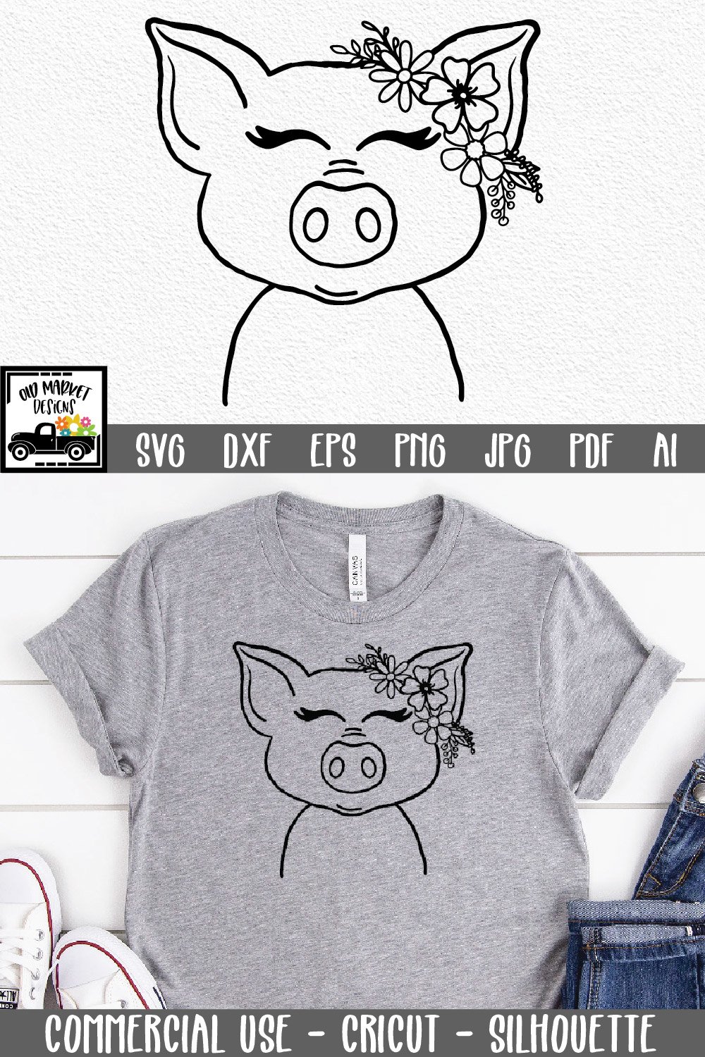 Pig SVG File - Cute Pig Face SVG Cut File