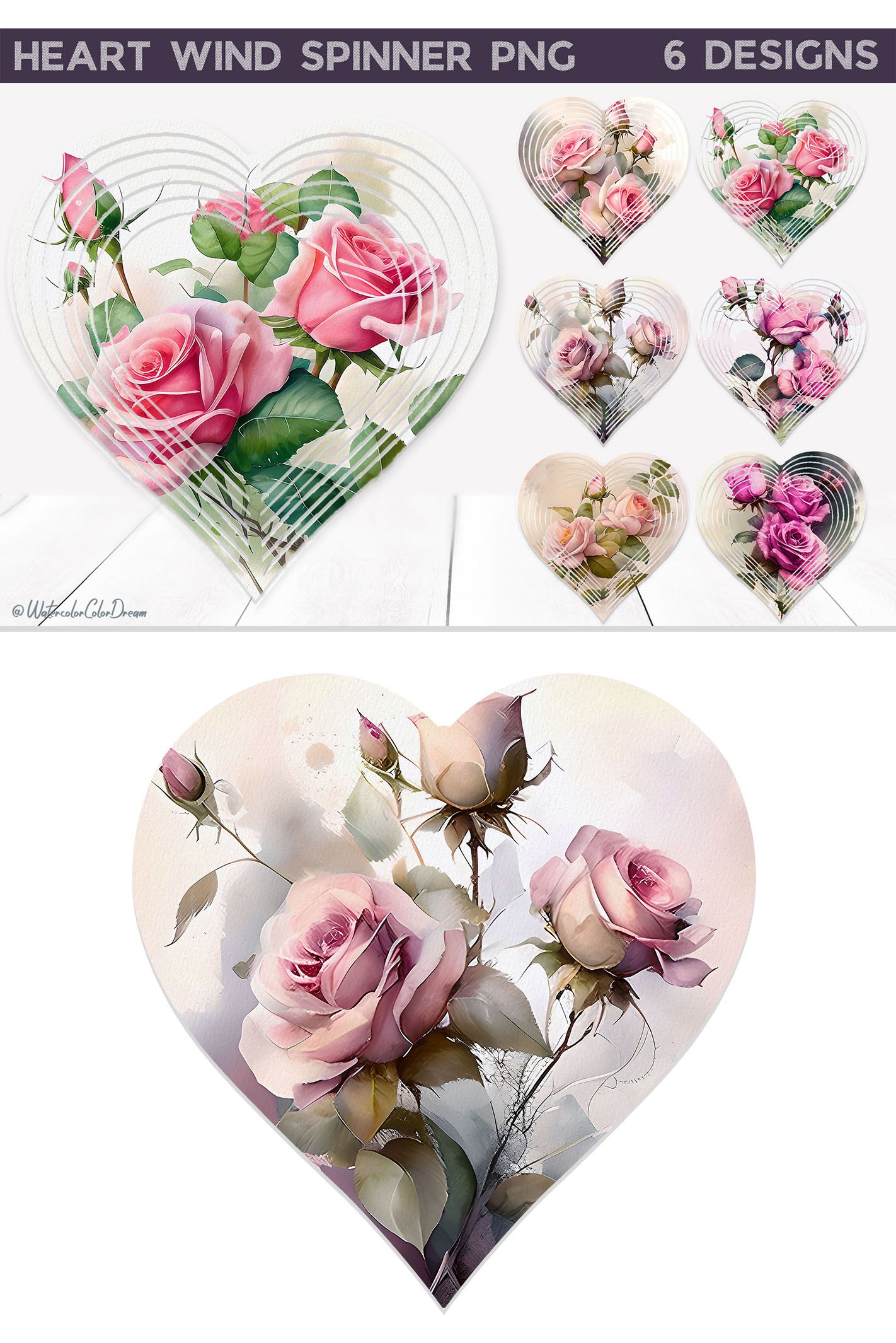 Roses Wind Spinner | Heart Rose Wind Spinner