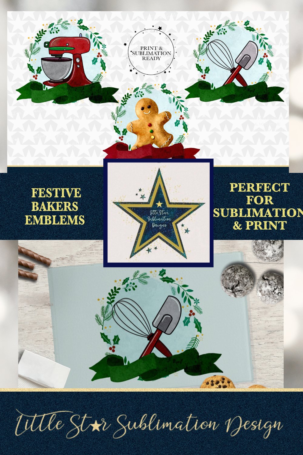 Festive Bakers Emblems- Set of 3