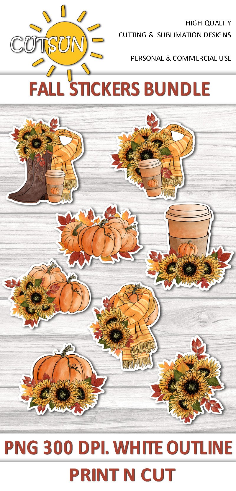 Printable Fall stickers bundle | Autumn Stickers bundle
