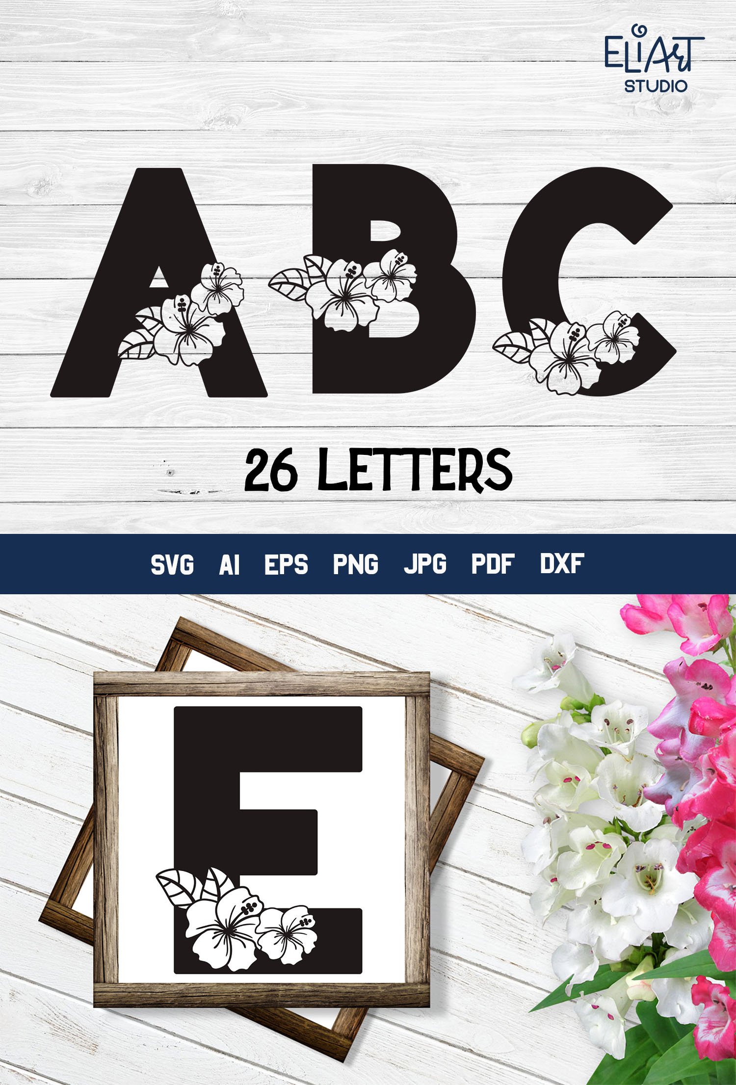 Tropical Letters SVG | Alphabet SVG Hibiscus Monograms