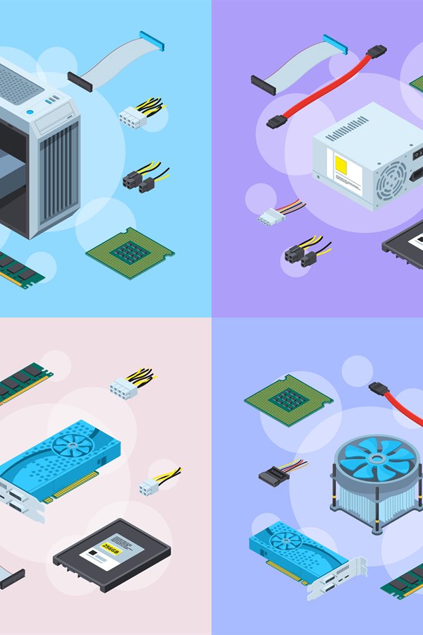 Vector isometric electronic devices concept illustration