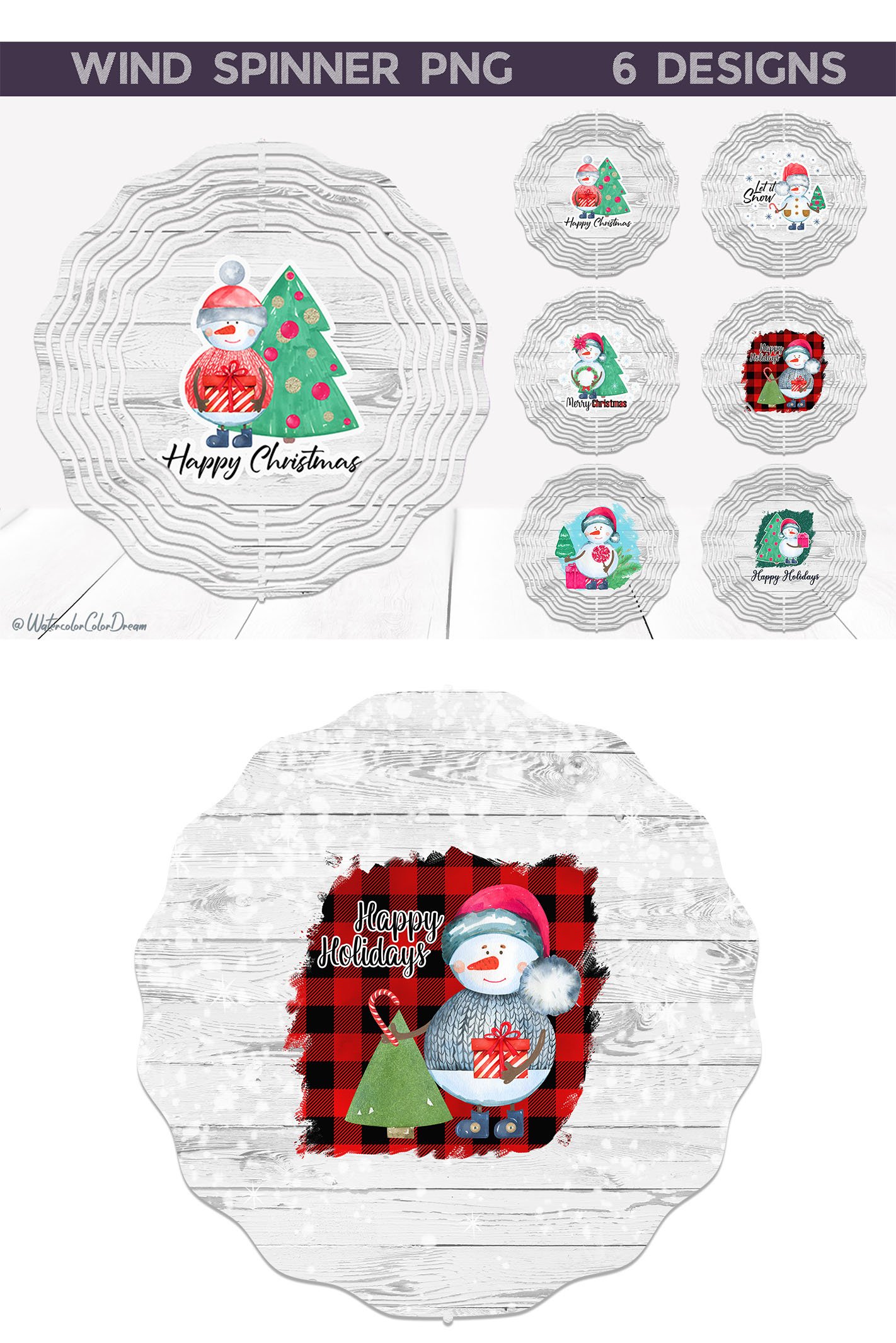 Snowman Wind Spinner | Christmas Sublimation Designs PNG