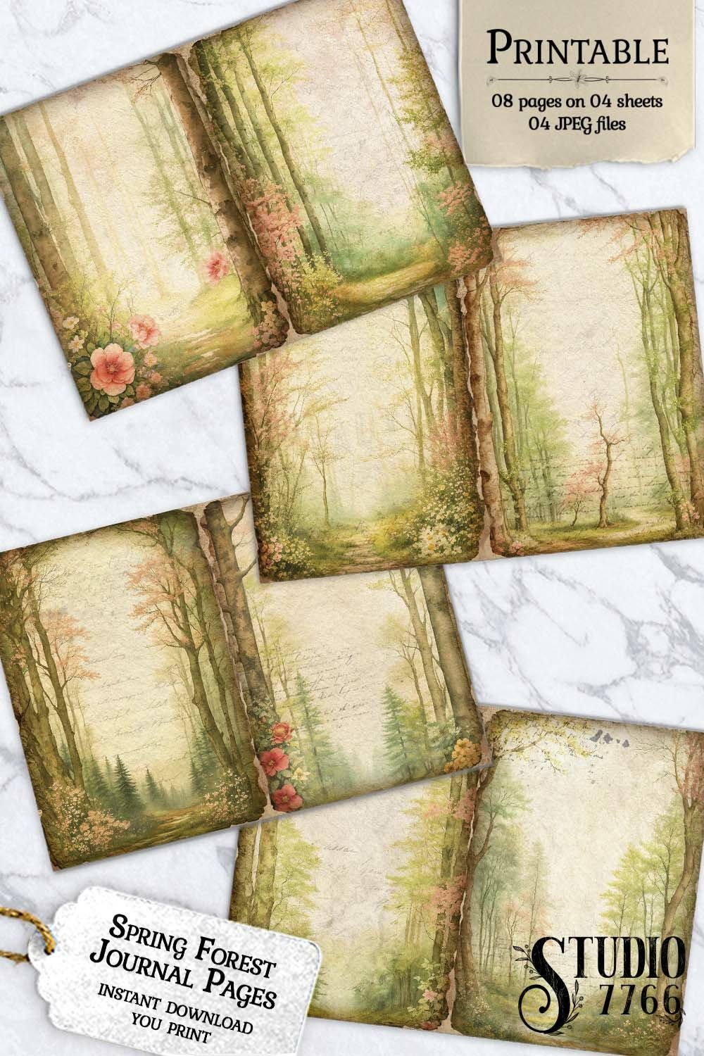 Spring Forest Junk Journal Pages