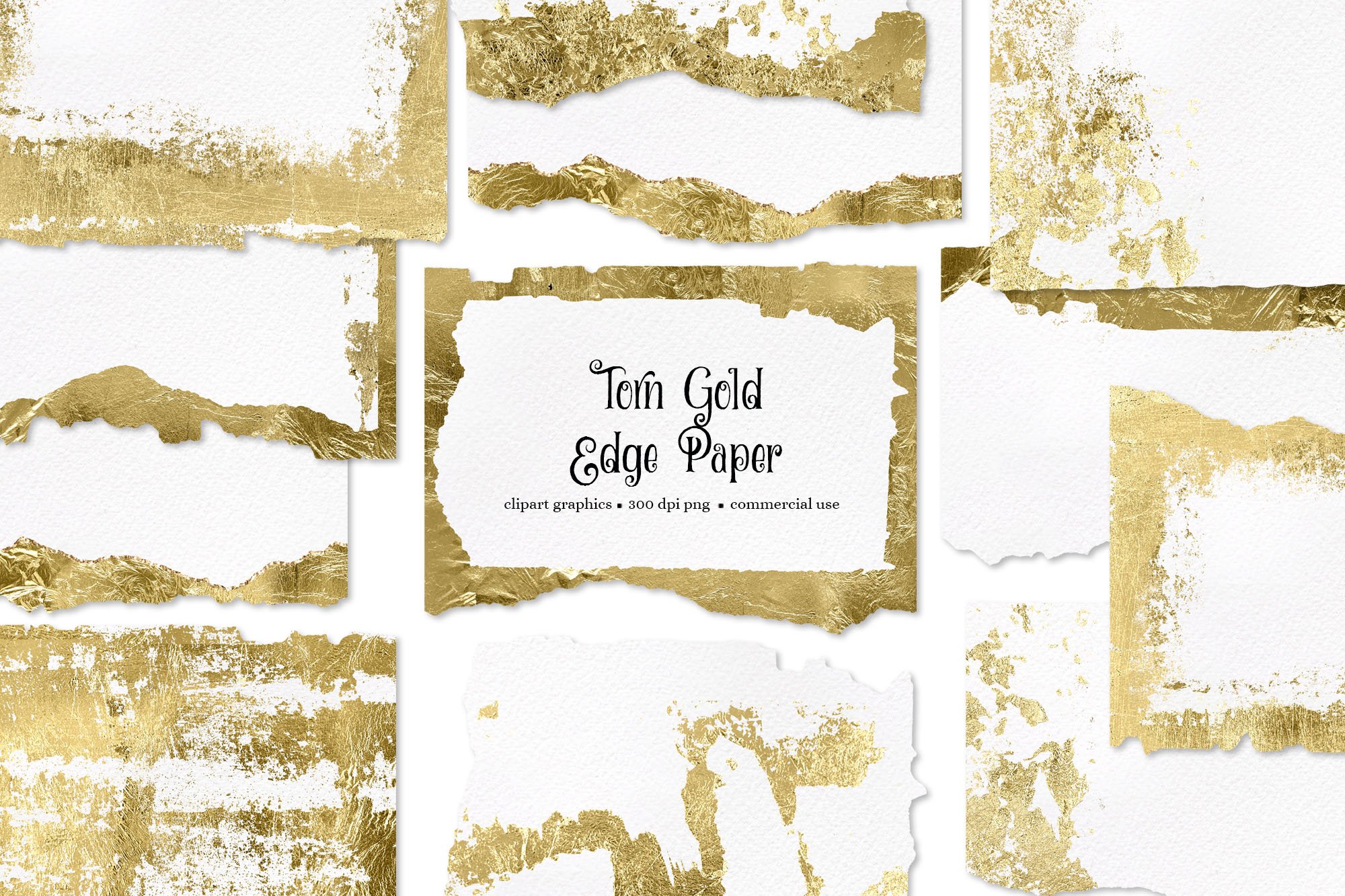 Gold Torn Edge Paper