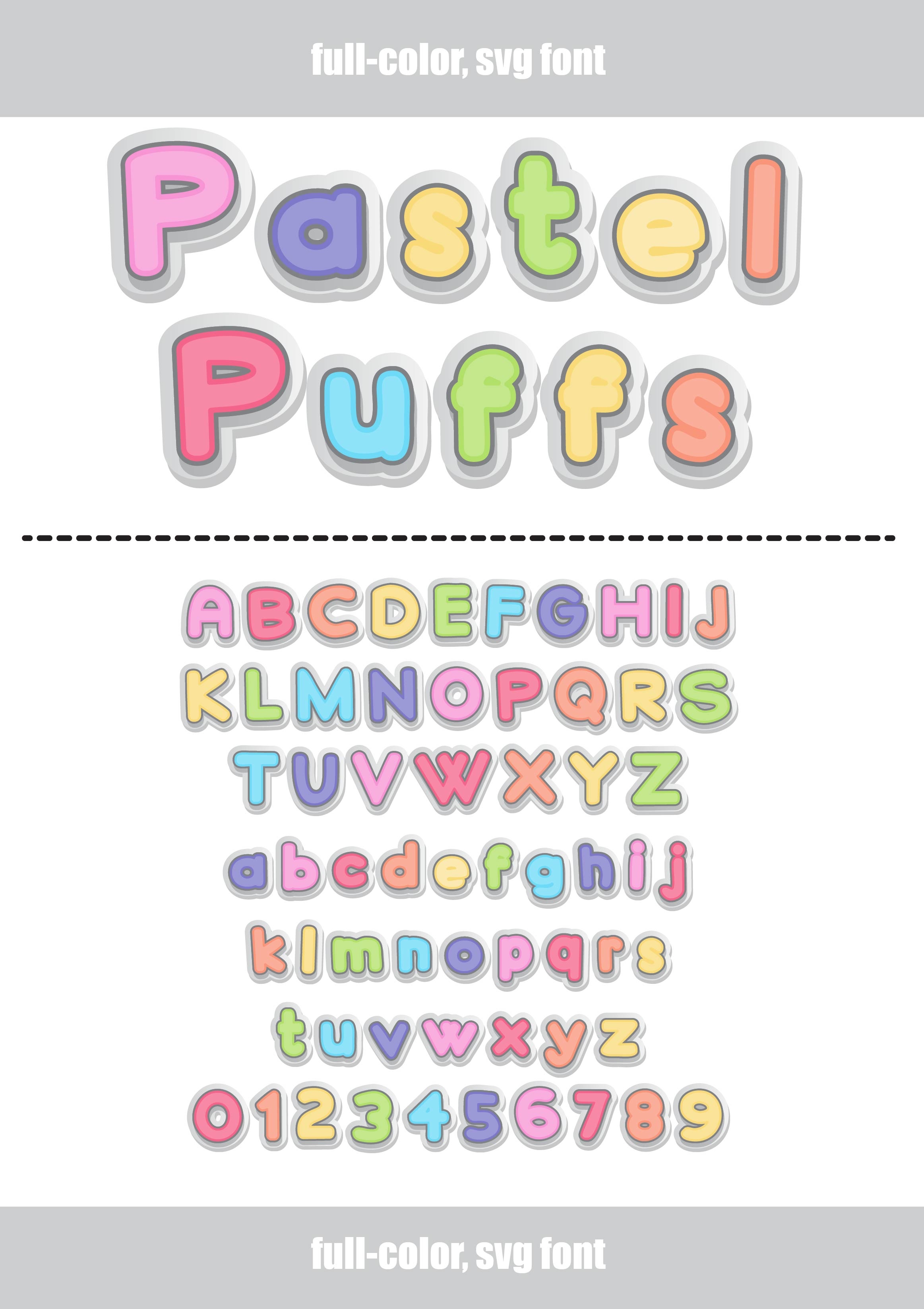 Full color pastel font for Canva and Cricut.