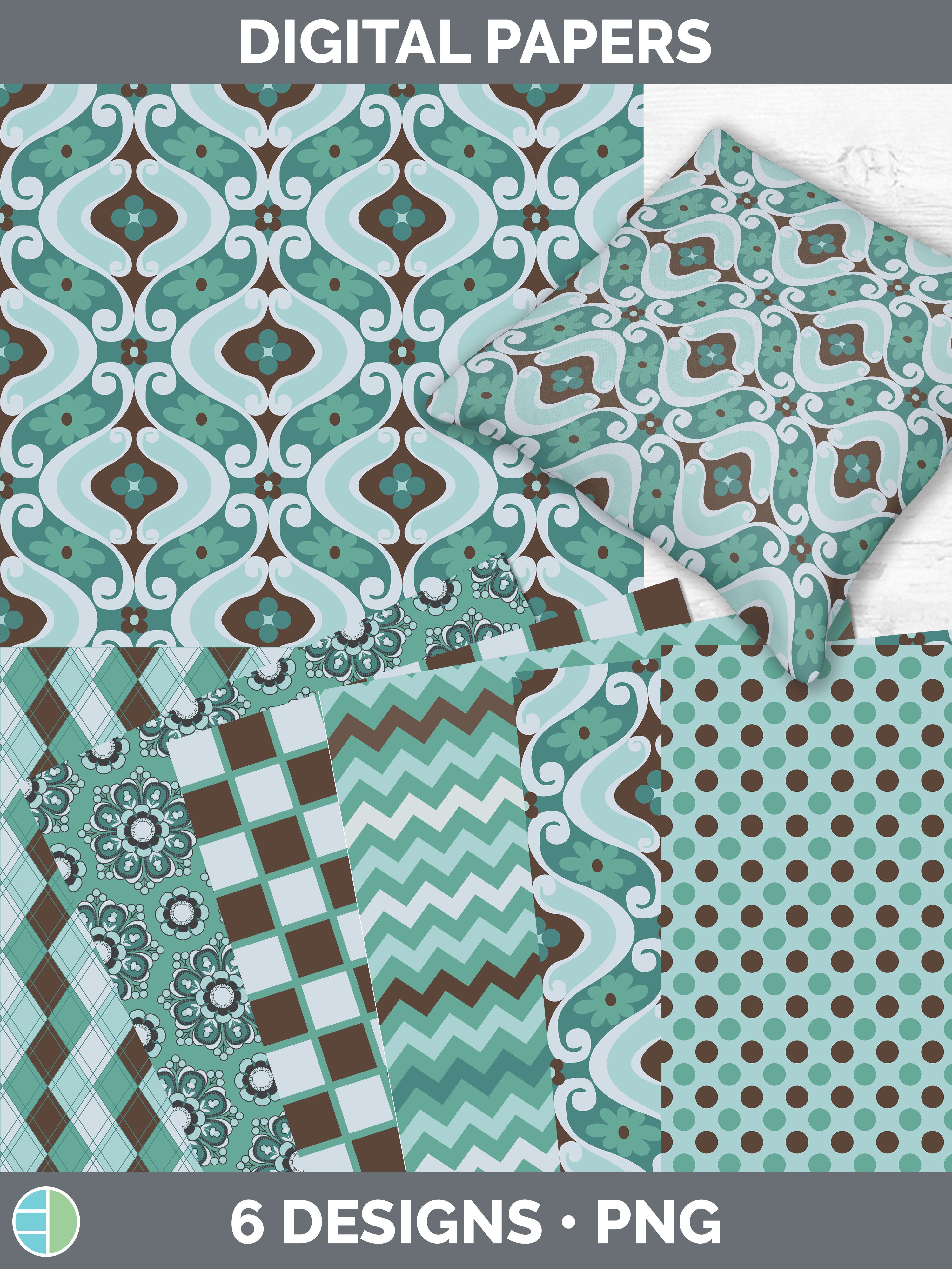 Turquoise Backgrounds | Digital Scrapbook Papers