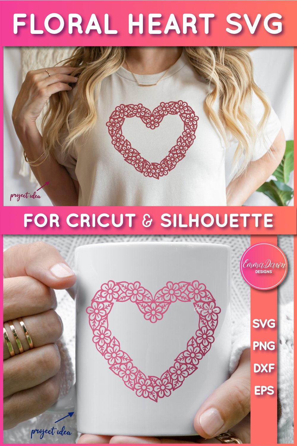 Floral Heart SVG | Flower Heart Cut File