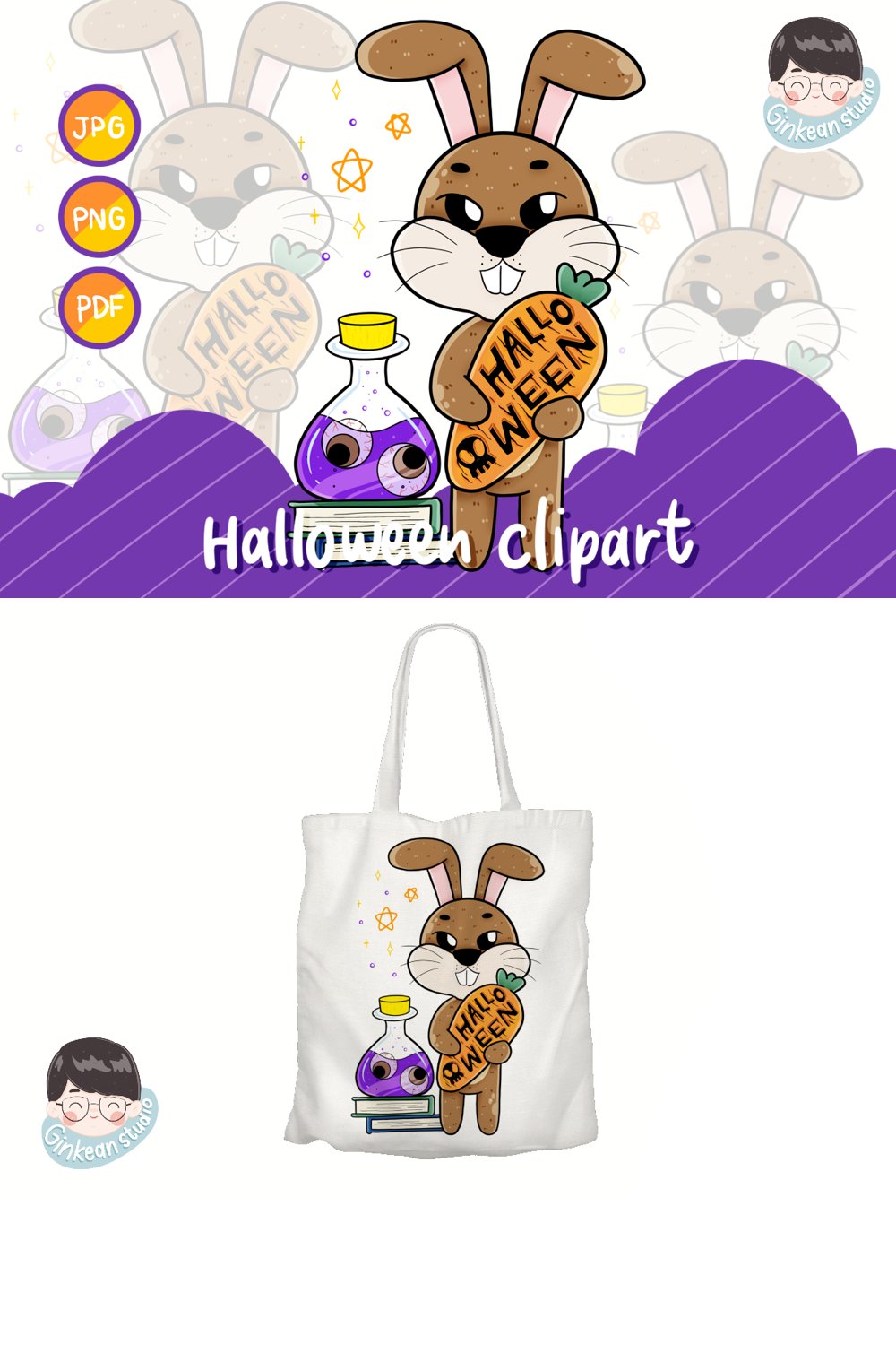 Fantasy animal clipart, rabbit halloween,Halloween clipart