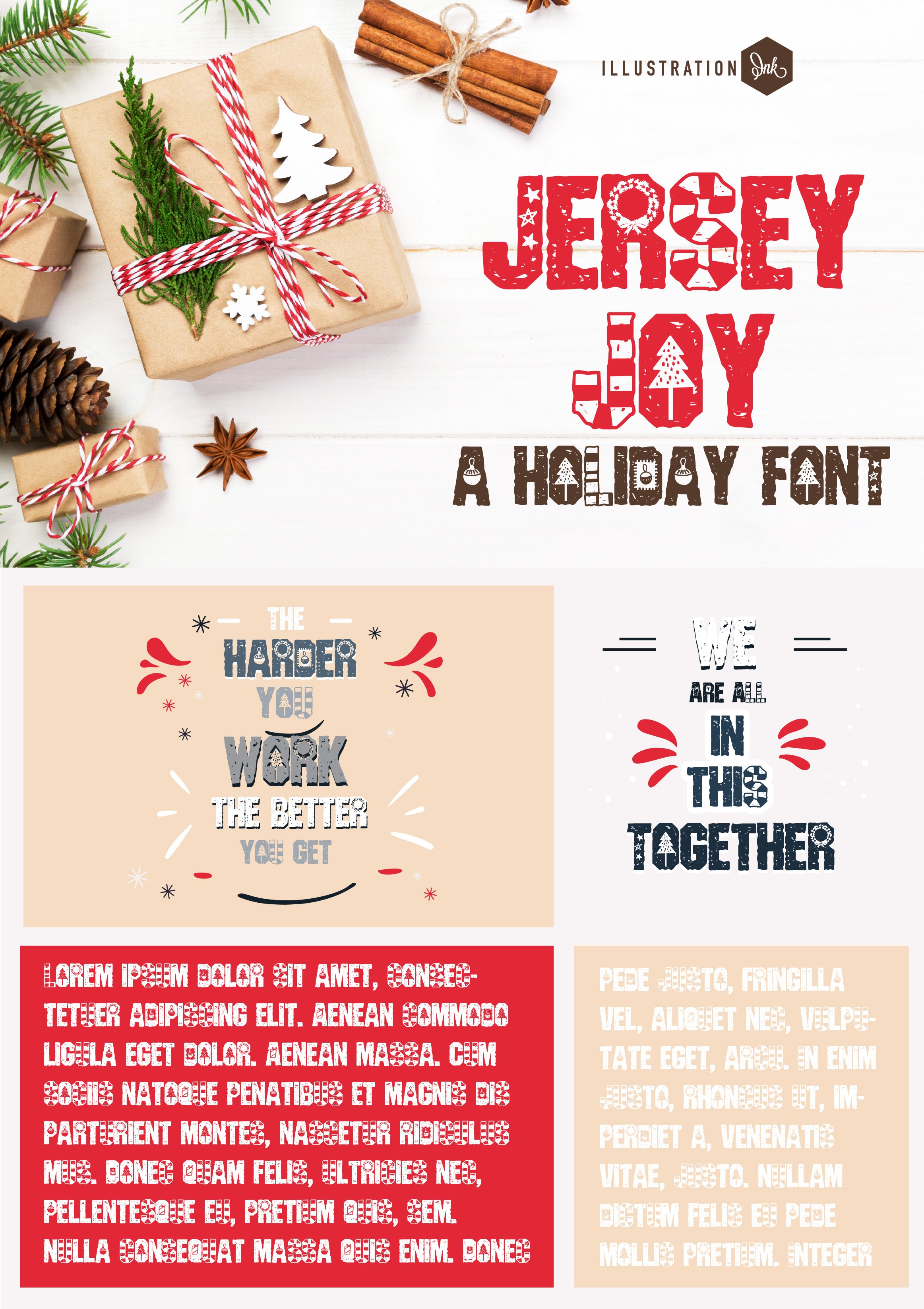 Hand-crafted, hand-written, Christmas script