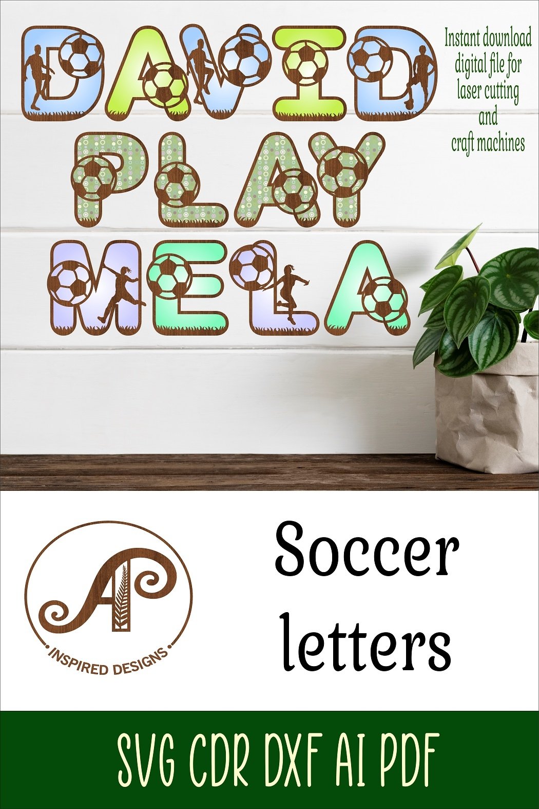 Soccer letters alphabet set. 112 layered letters.